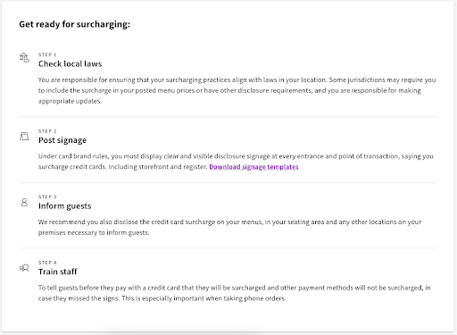 Manage the Credit Card Surcharging Product