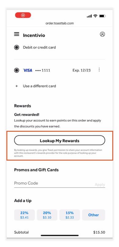 Toast Online Ordering Pro: Enable Third-Party Loyalty